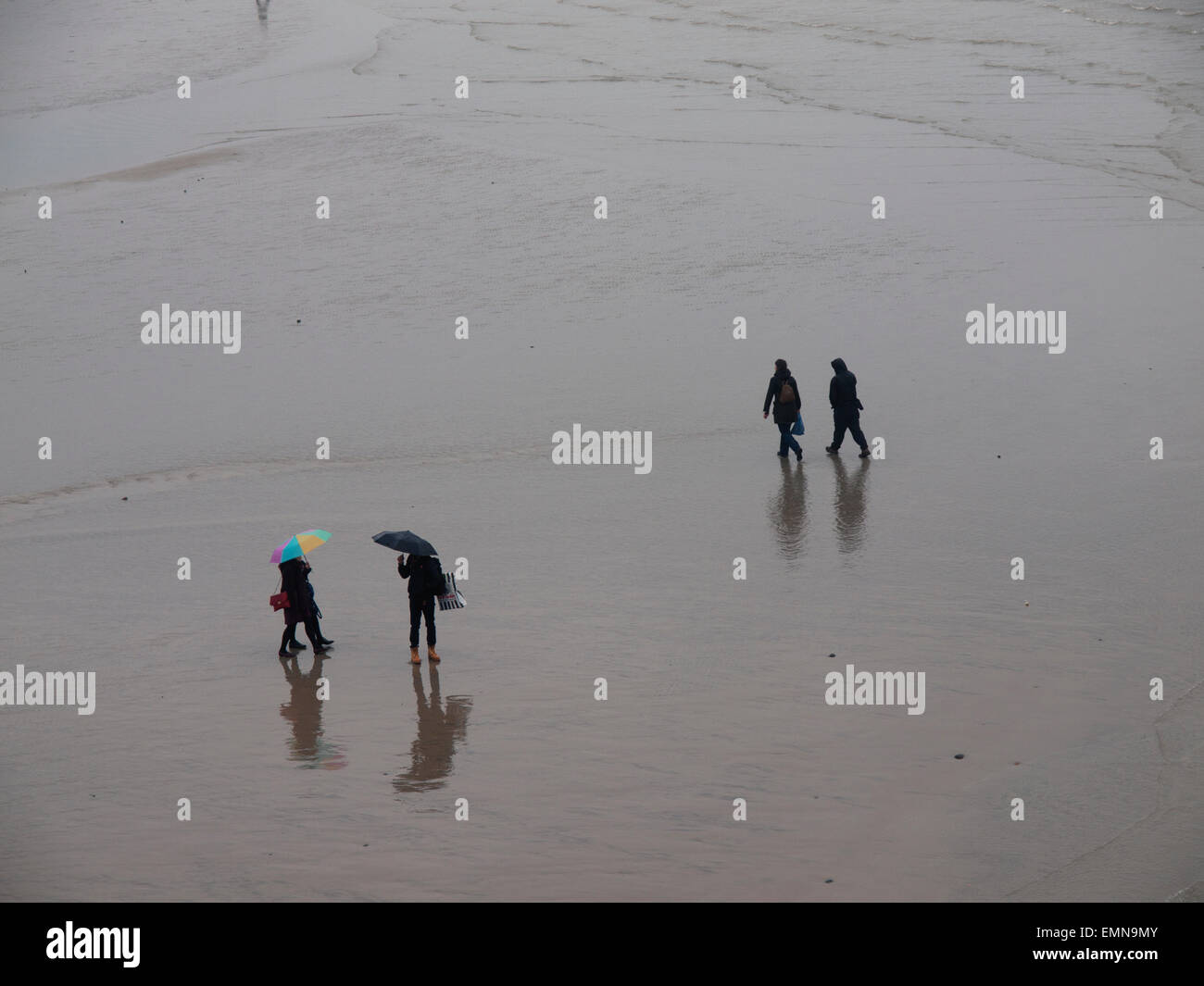 A wet winter's day on the beach in Brighton Stock Photo - Alamy