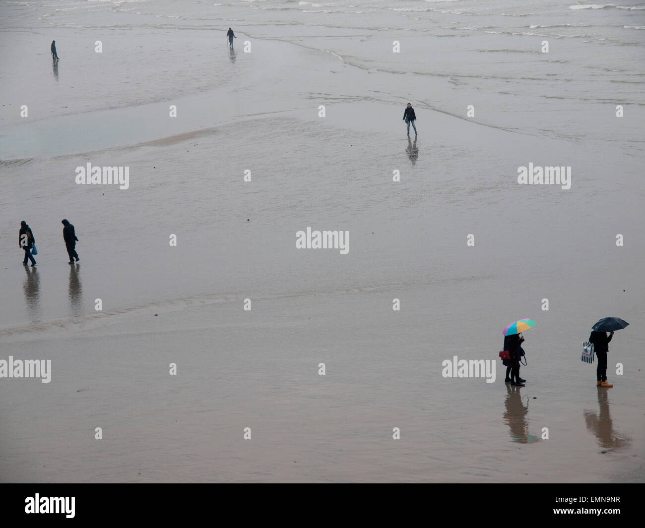 A wet winter's day on the beach in Brighton Stock Photo - Alamy