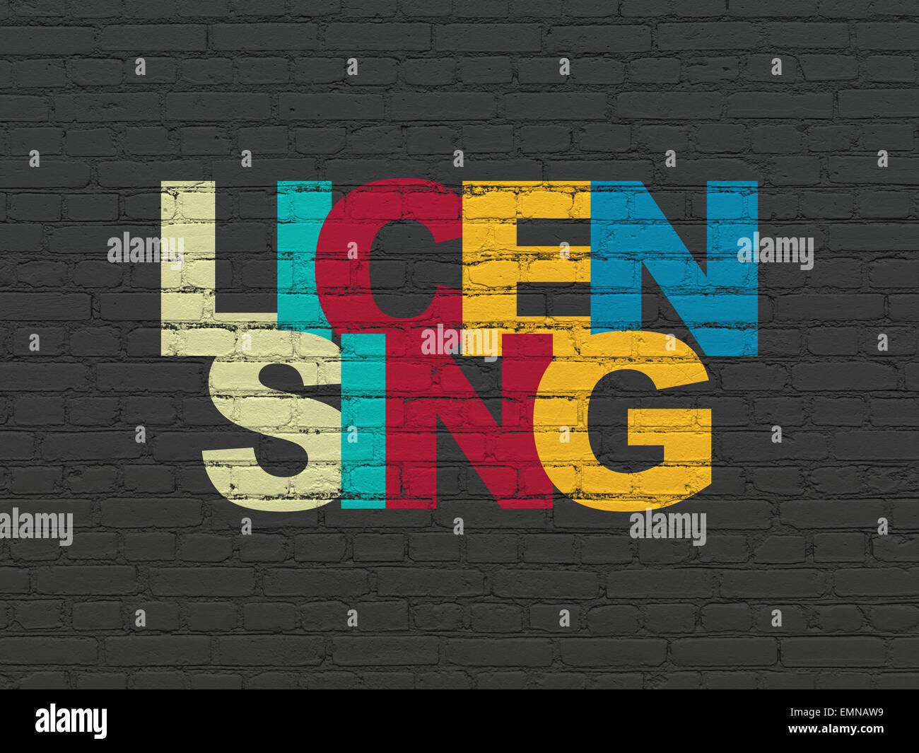Law concept: Licensing on wall background Stock Photo - Alamy