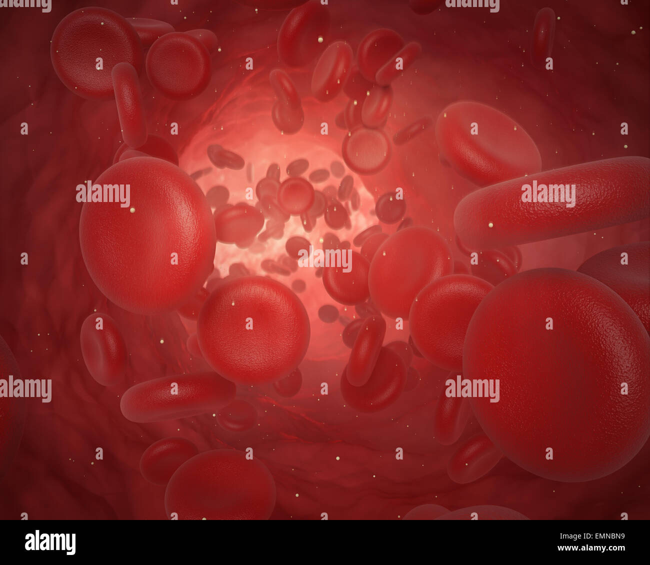 Illustration of red blood cells moving inside the body Stock Photo - Alamy