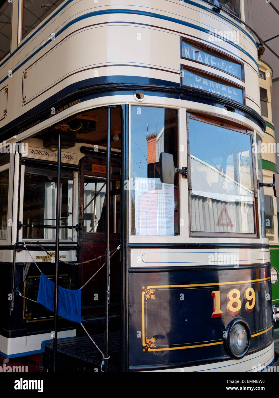 Various Trams at the Crich Tram Museum, Crich, Matlock, Derbyshire, UK ...