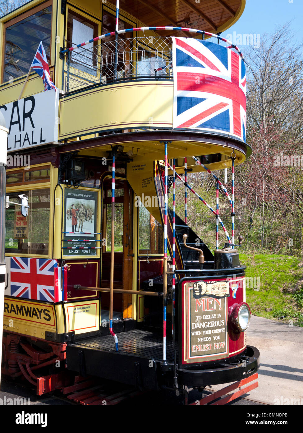 Tram at the Crich Tram Museum, Crich, Matlock, Derbyshire, UK Stock ...
