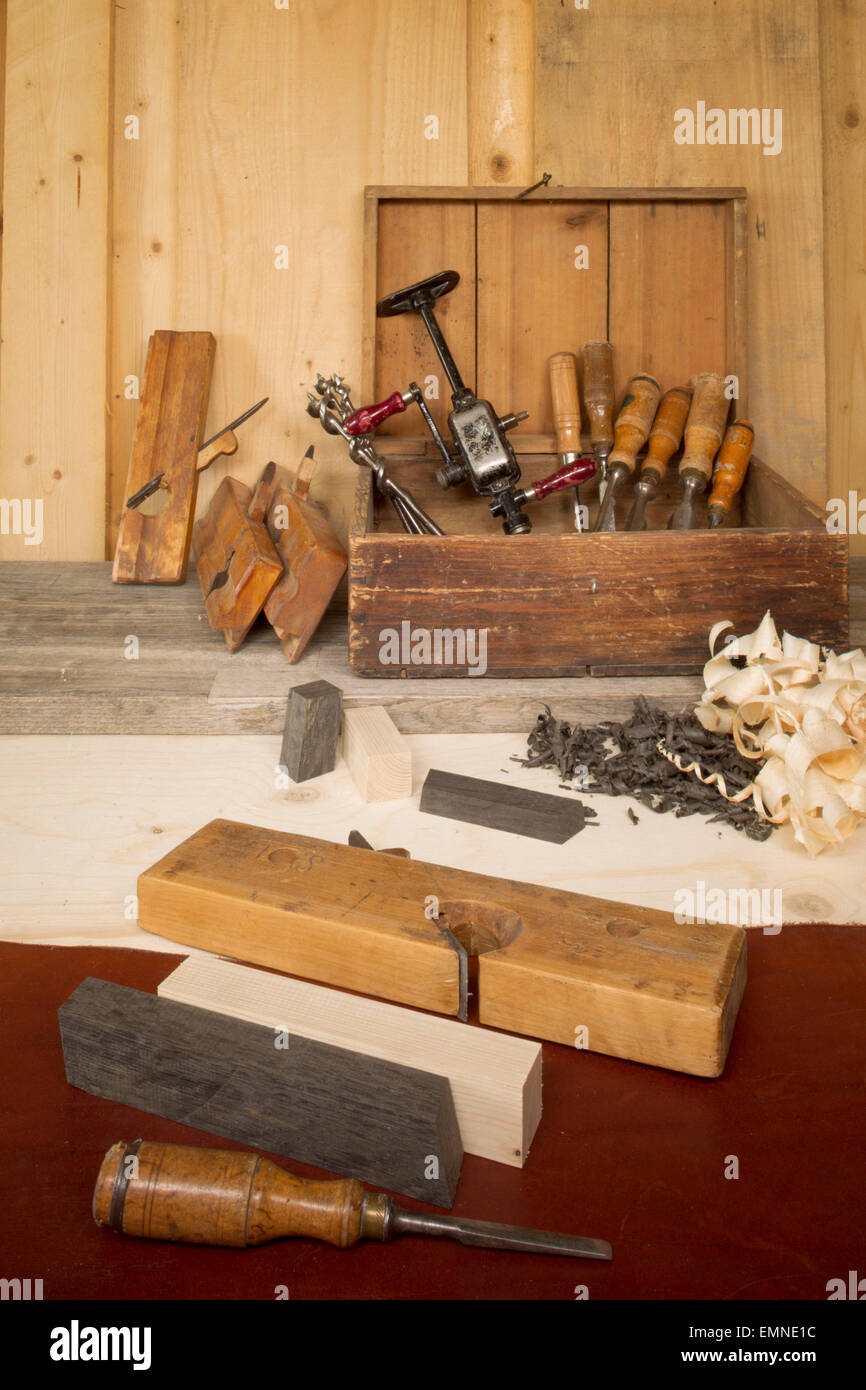 Rustic Craftsmans toolset Stock Photo - Alamy