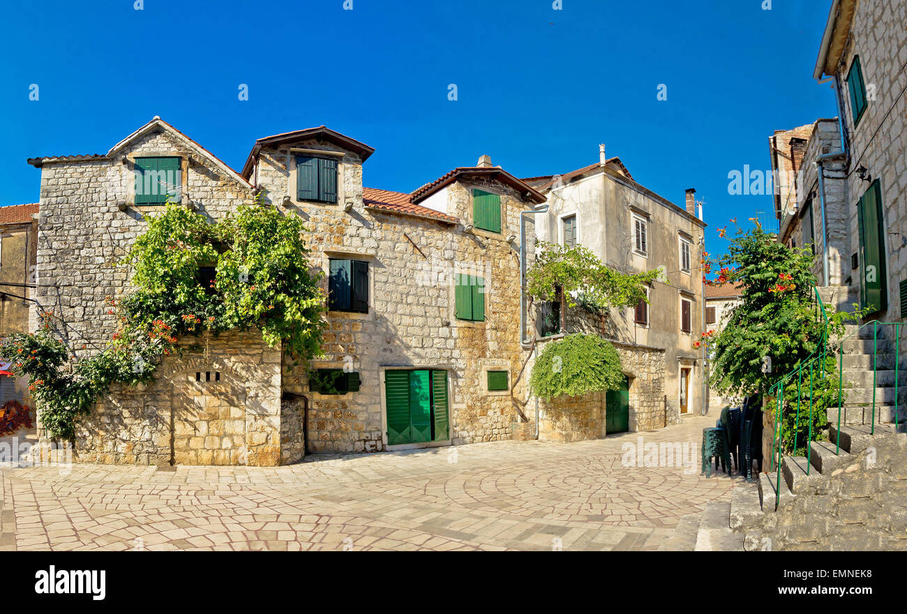 Stari Grad on Hvar island street, Dalmatia, Croatia Stock Photo - Alamy