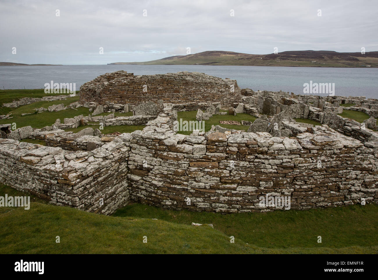 Broch of Gurness Iron Age settlement, in Orkney Islands, Scotland Stock ...