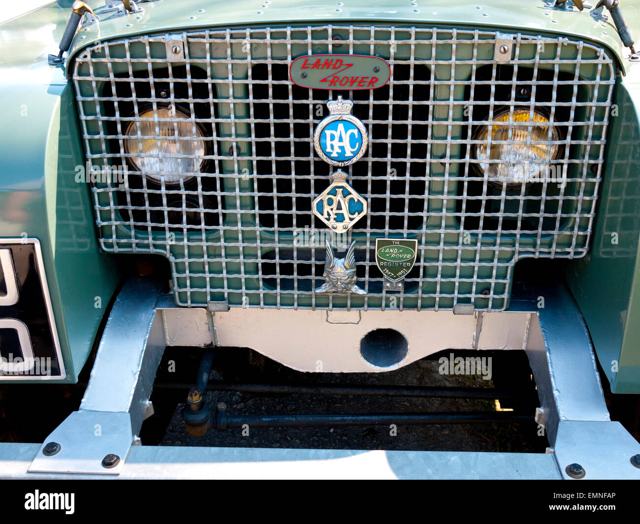 Mark 1 Land Rover front grill. Derbyshire, England, UK Stock Photo - Alamy