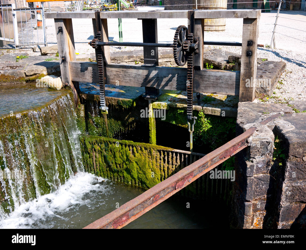 Sluice gates used to control water flow at Cromford Mill, Cromford ...