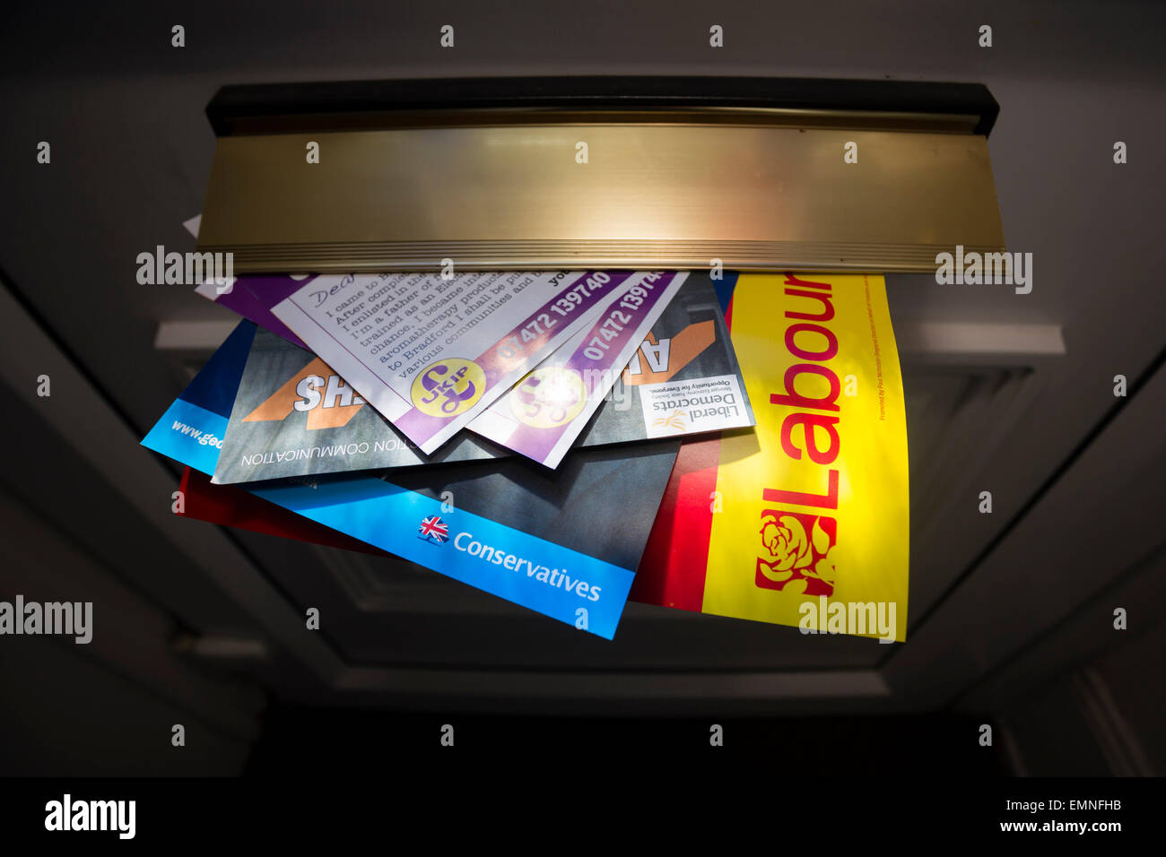 Bradford, UK. 21st April, 2015. General Election leaflets from The ...