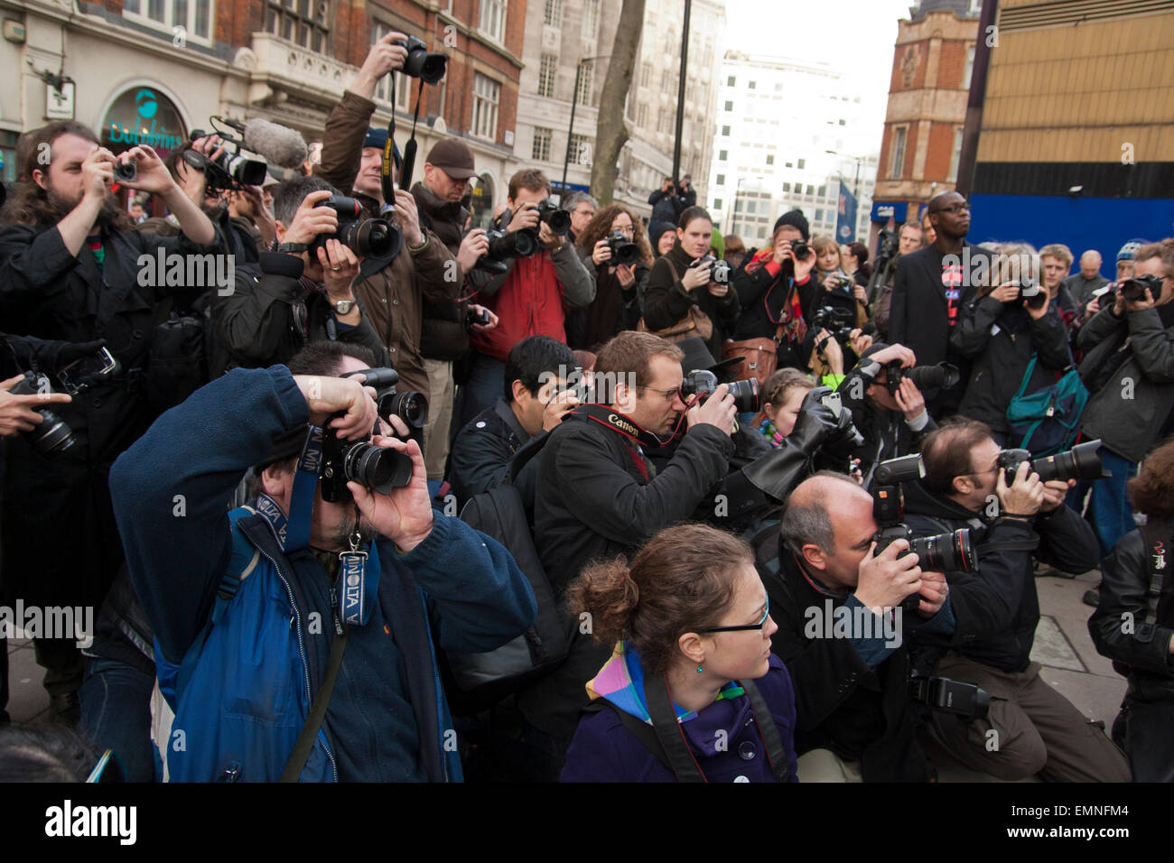 Press outside hi-res stock photography and images - Alamy