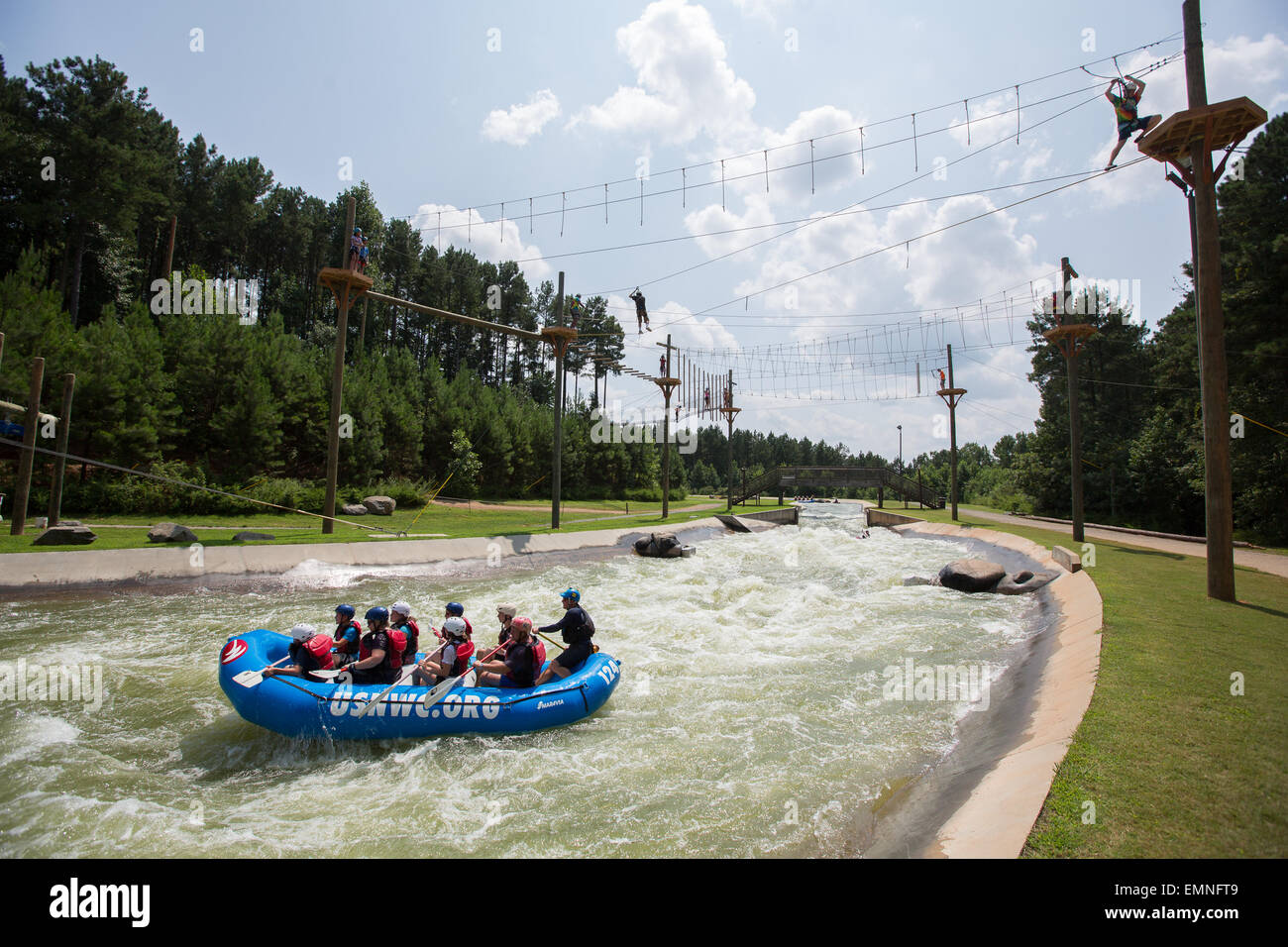 People enjoy the U.S. National Whitewater Center in Charlotte, NC Stock ...