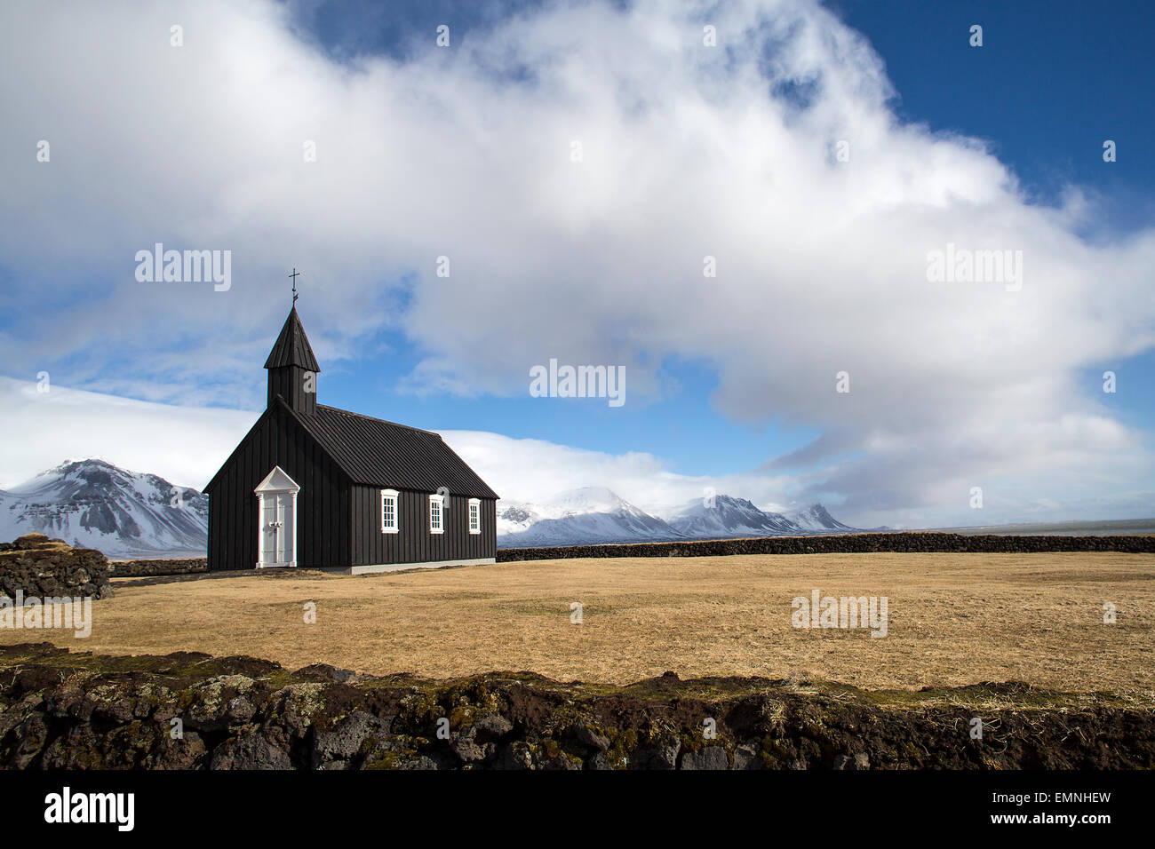 Black Church of Budir in Iceland Stock Photo - Alamy