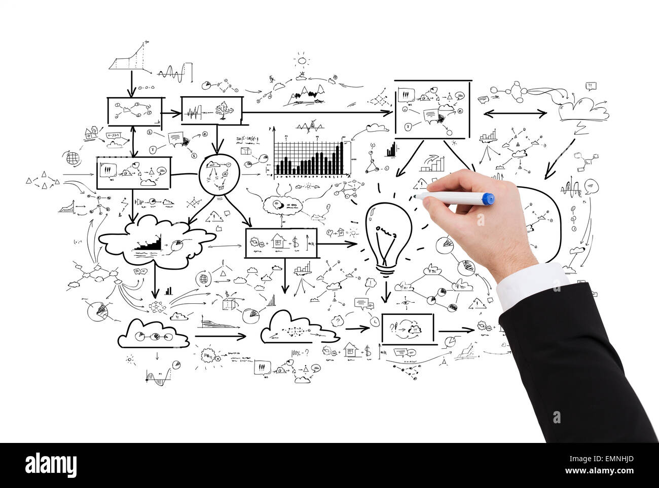 close up of businessman drawing big plan Stock Photo - Alamy