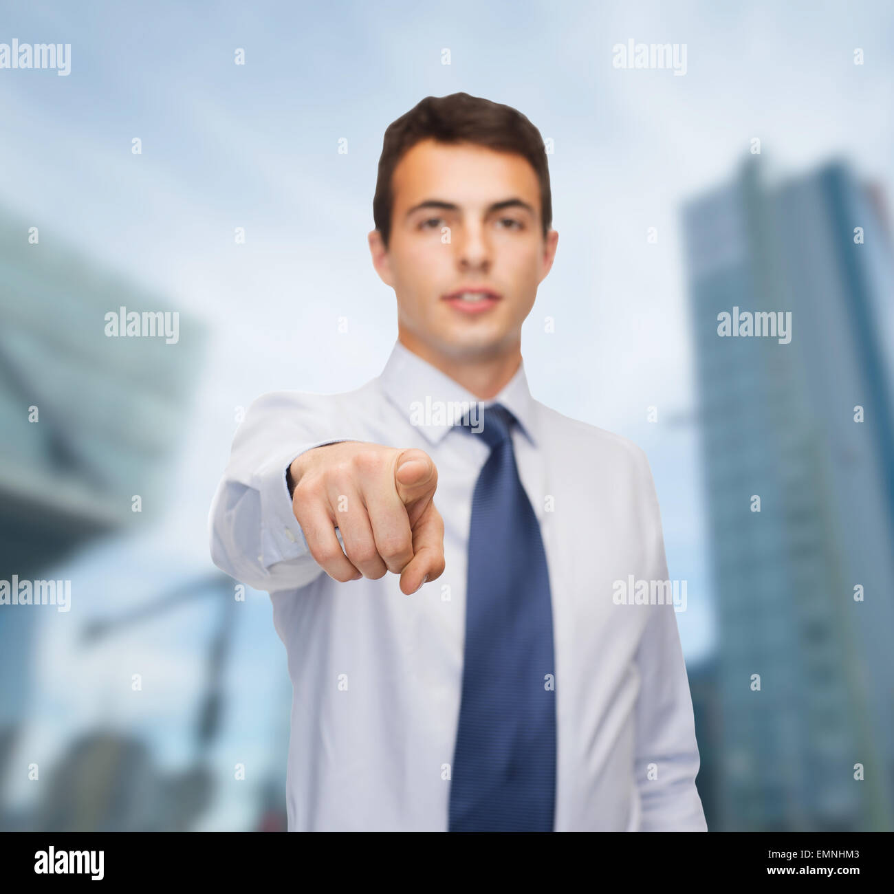 Business man pointing finger hi-res stock photography and images - Alamy