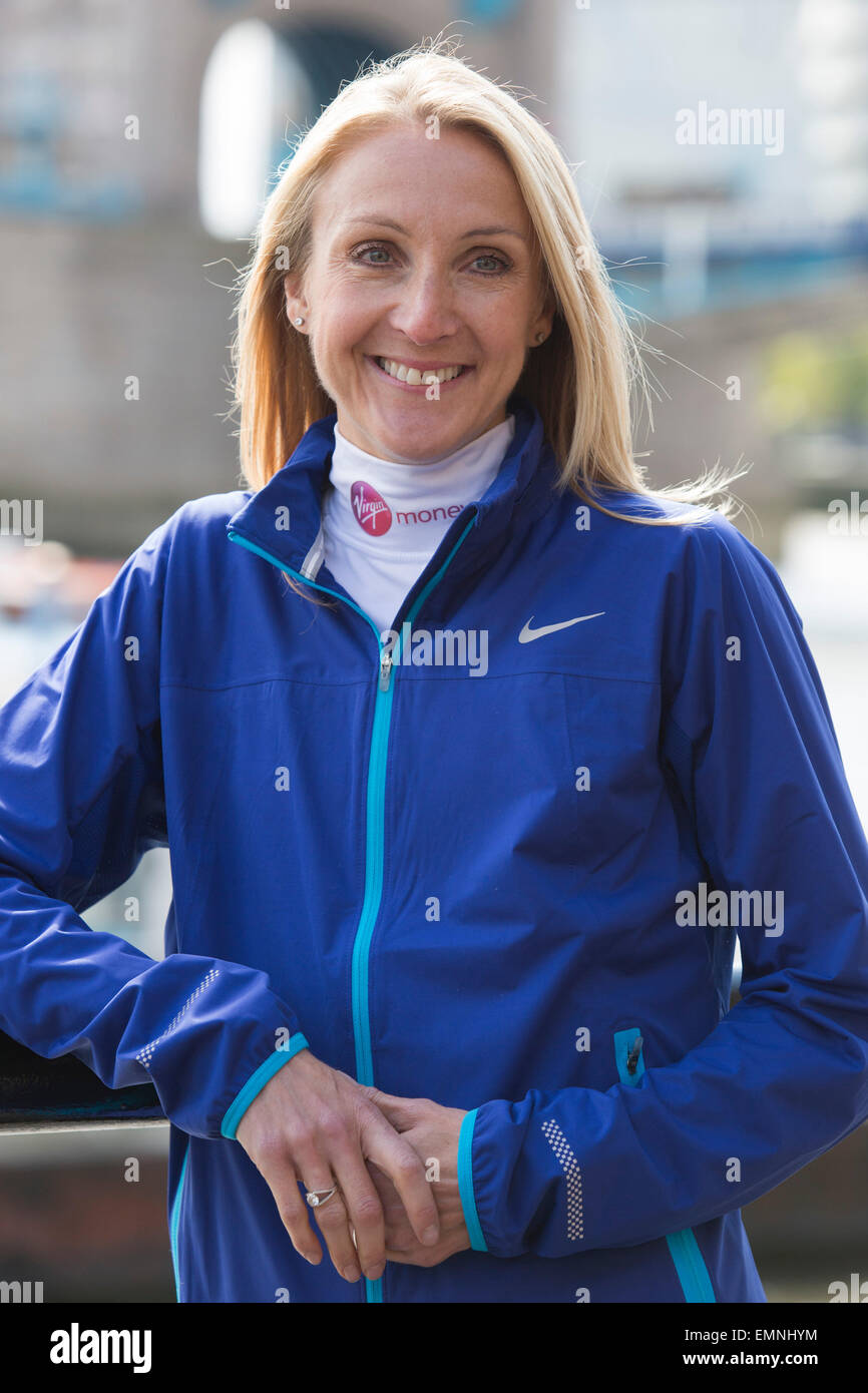 London, UK. 22 April 2015. British long-distance runner Paula Radcliffe ...