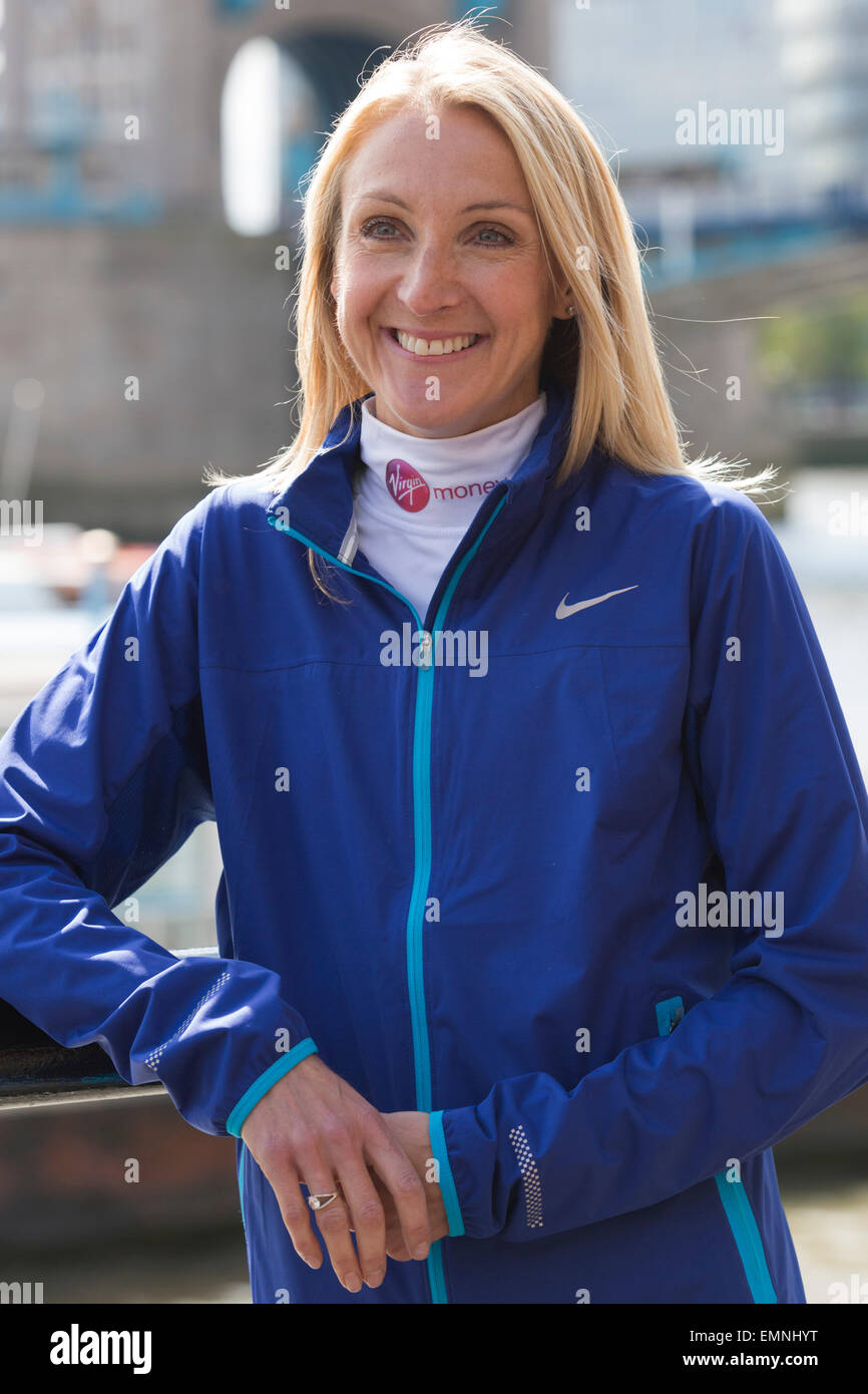 London, UK. 22 April 2015. British long-distance runner Paula Radcliffe ...