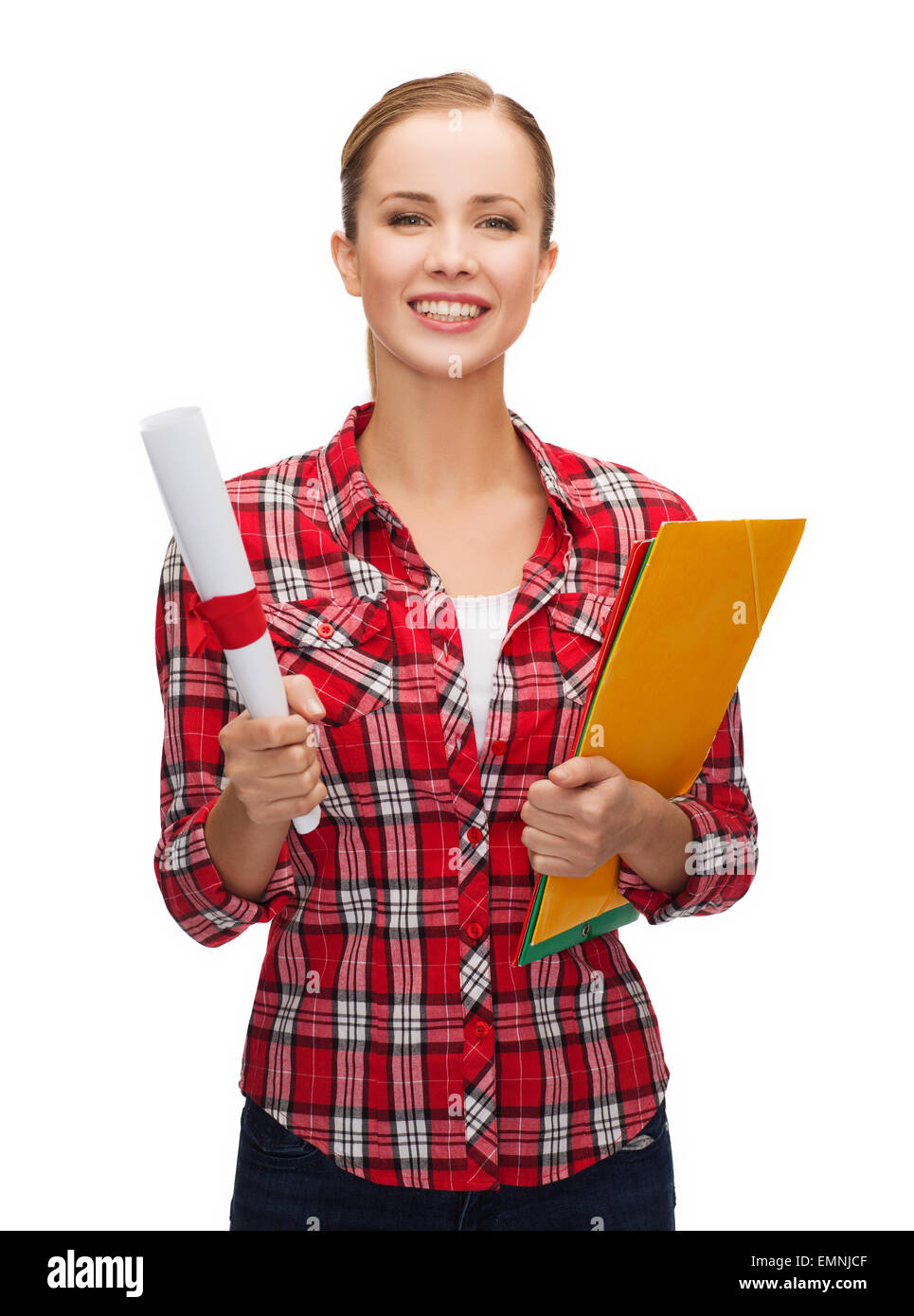 smiling woman with diploma and folders Stock Photo - Alamy smiling woman with diploma and folders Stock Photo - Alamy