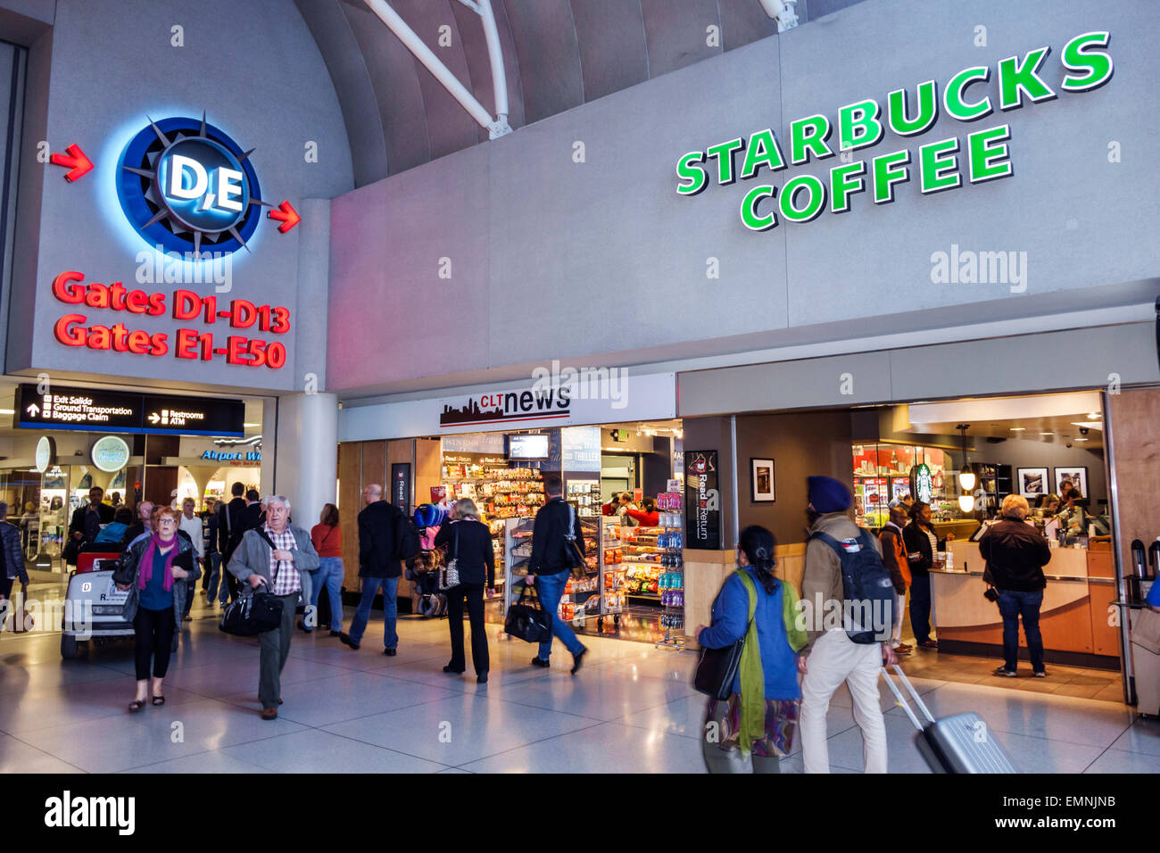 Charlotte douglas international airport clt terminal gate hi-res stock ...