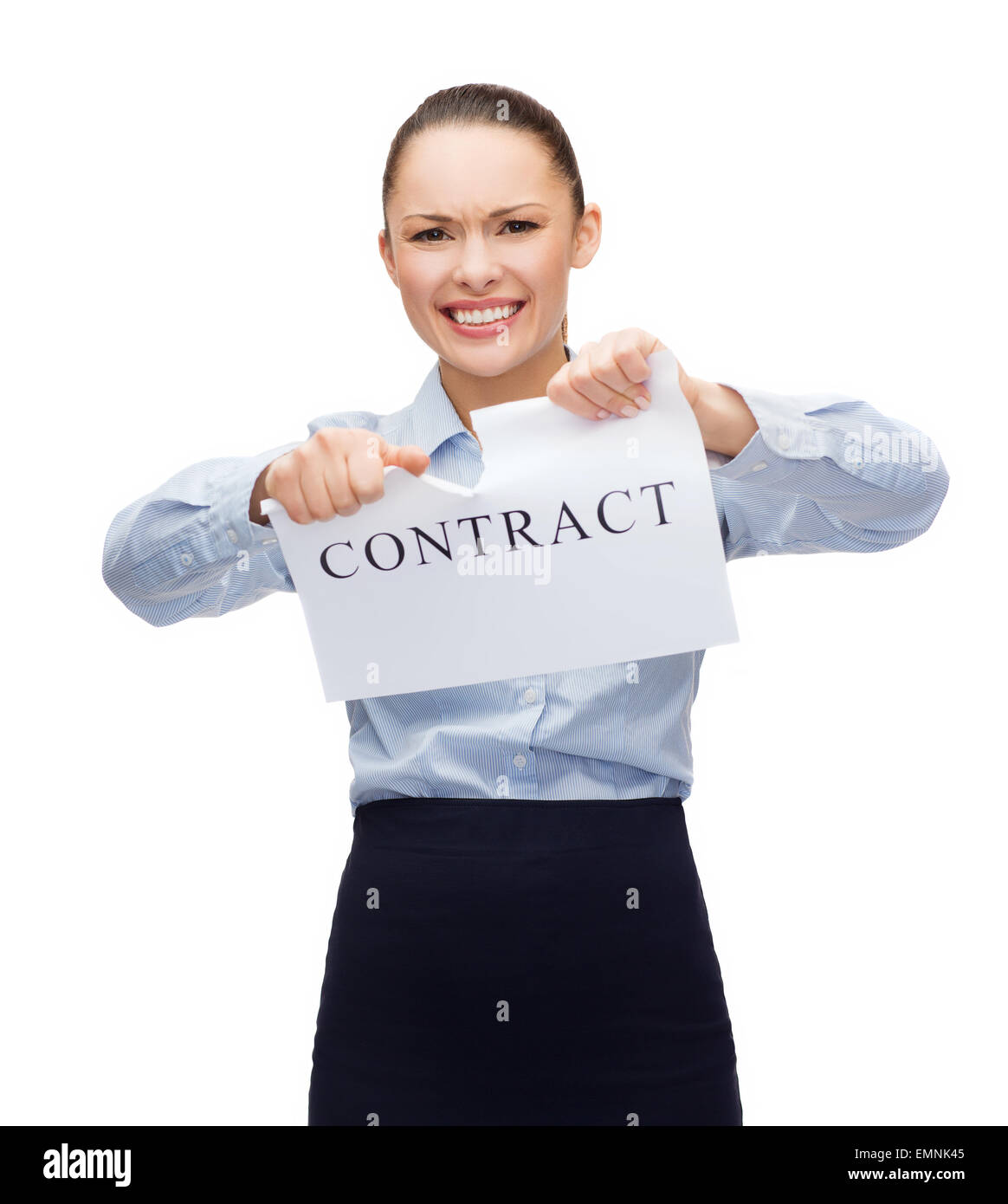 Woman tearing contract hi-res stock photography and images - Alamy