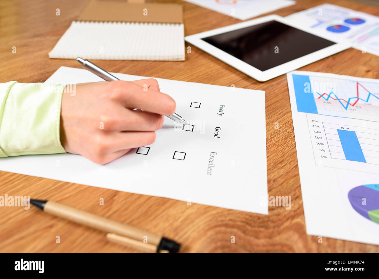 Examination paper on the office desk Stock Photo - Alamy