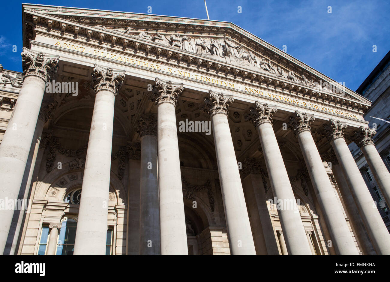 The magnificent exterior of the Royal Exchange in London Stock Photo ...