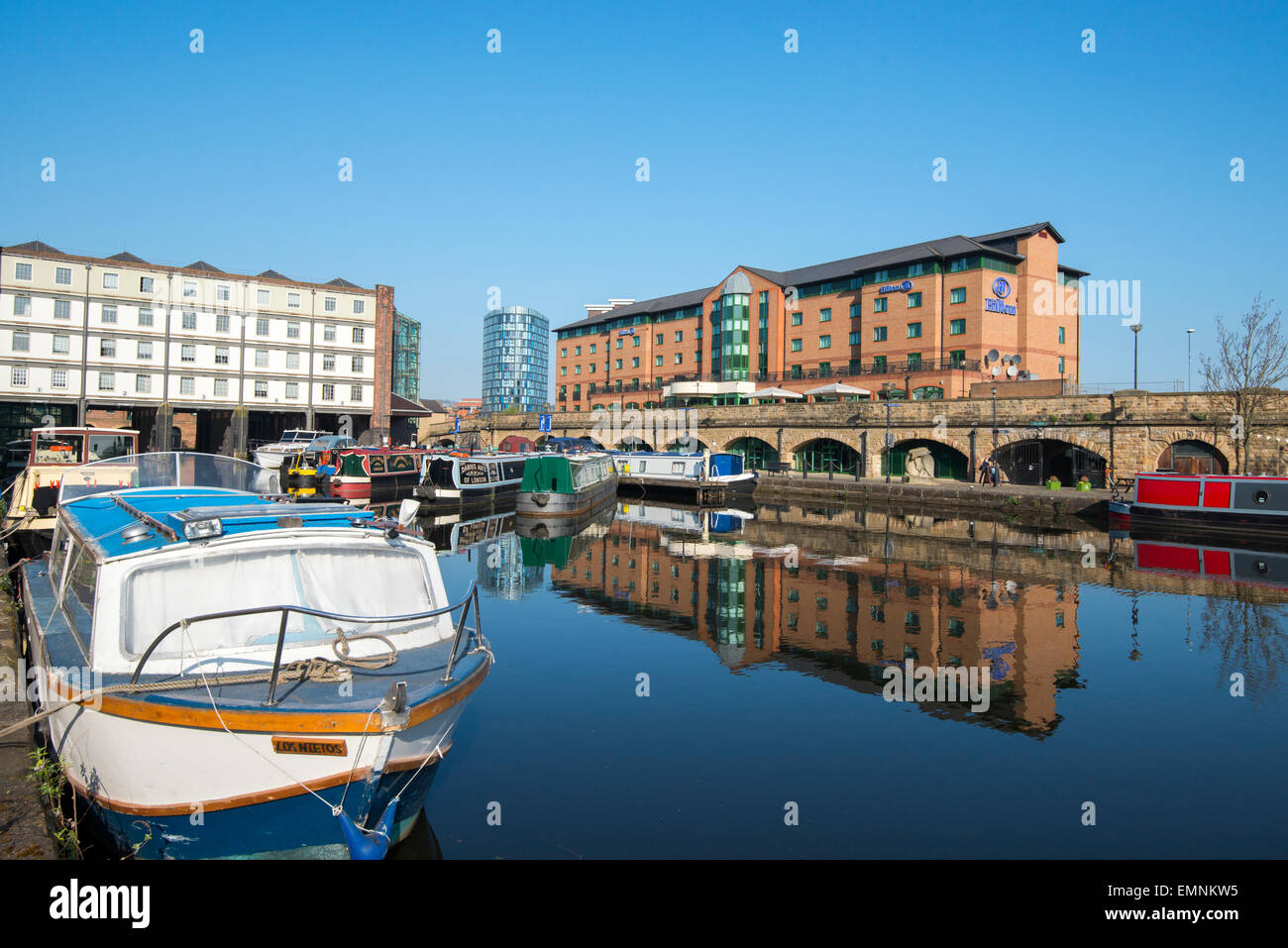 Reflections at Victoria Quay, Sheffield City Centre in South Yorkshire ...