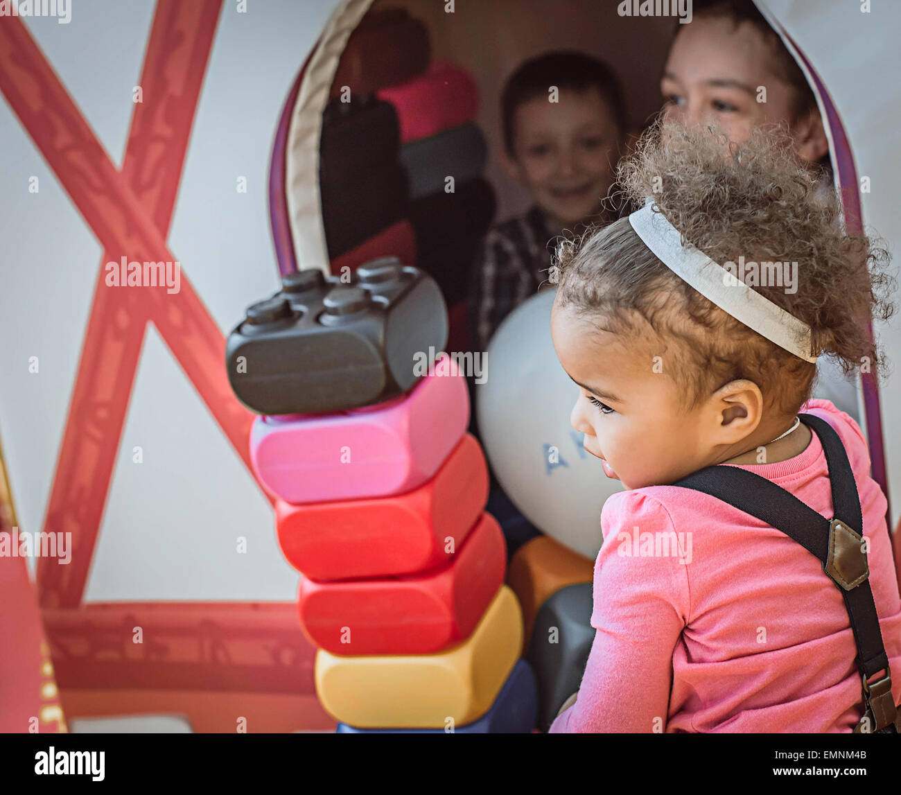 Group Of Young Friends playing on the playground Stock Photo - Alamy