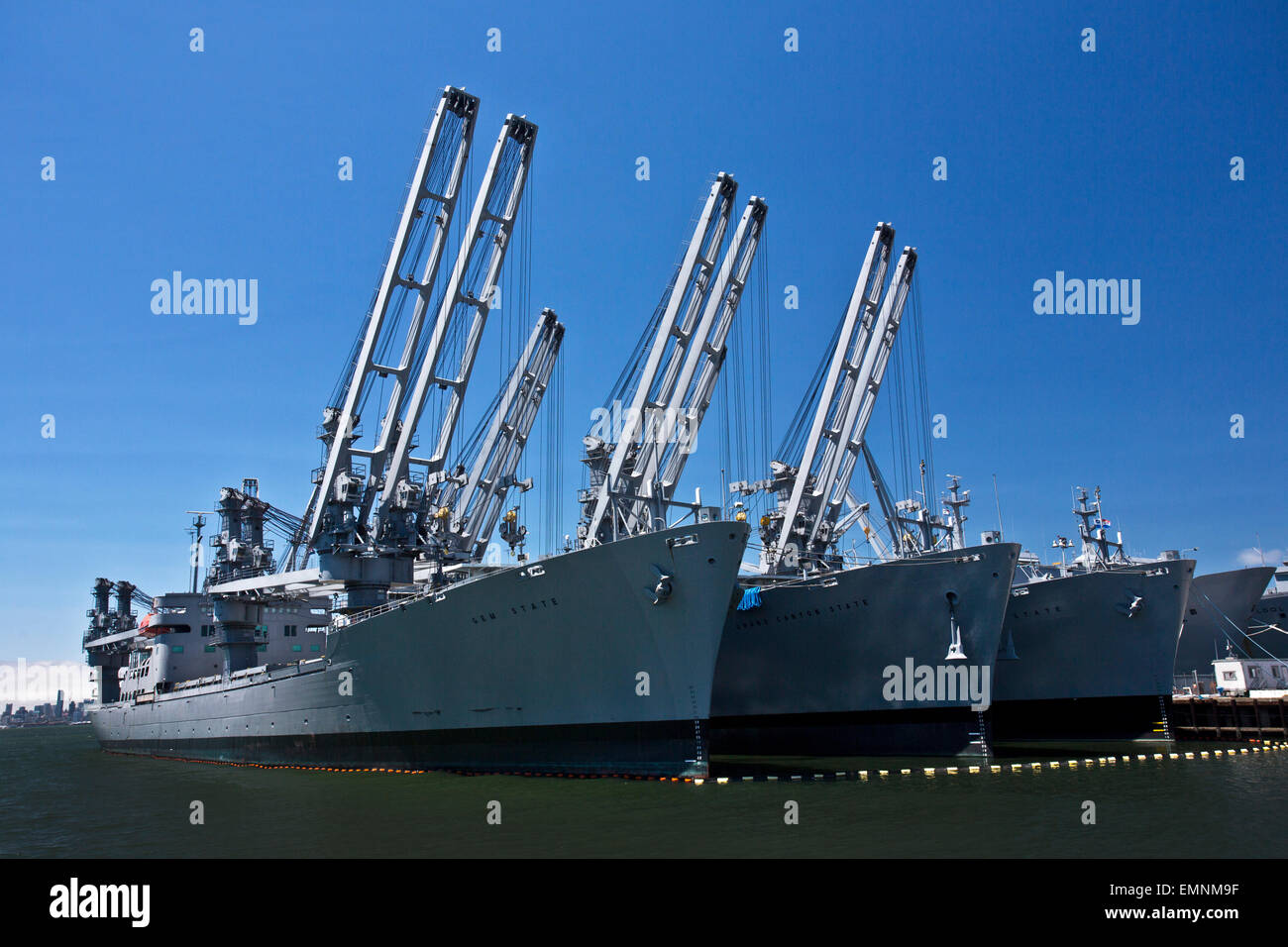 Navy Crane and Cargo Ships at the Naval Air Station in Alameda Stock ...
