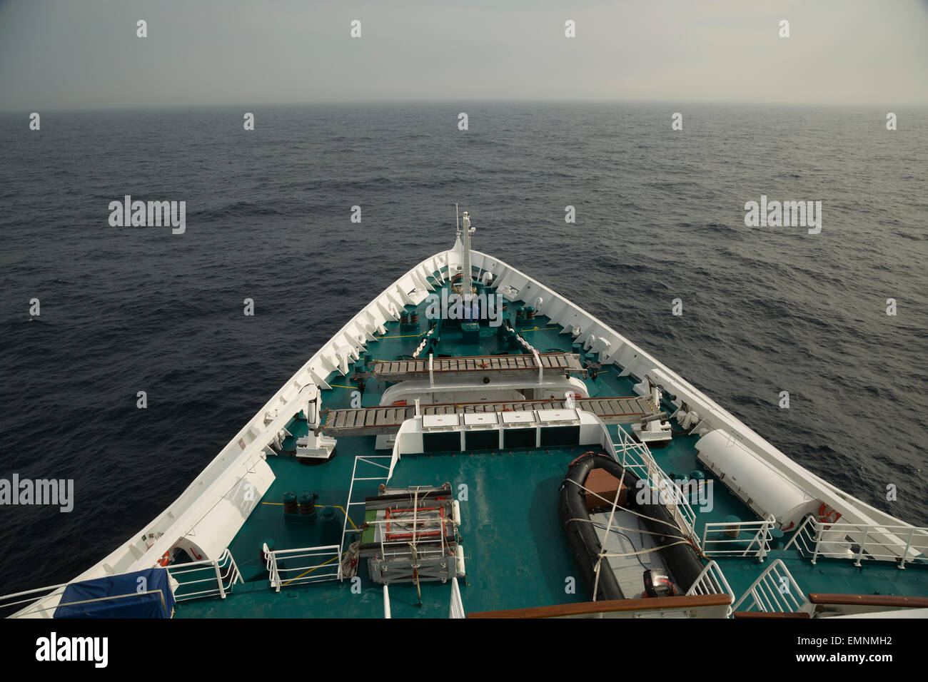Ship's bow sailing into mist in Norwegian Sea Stock Photo - Alamy