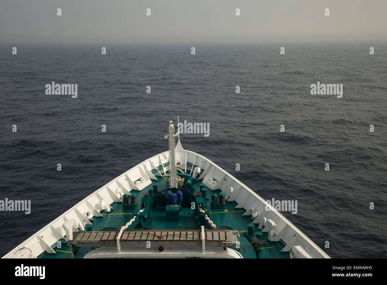 Ship's bow sailing into mist in Norwegian Sea Stock Photo - Alamy