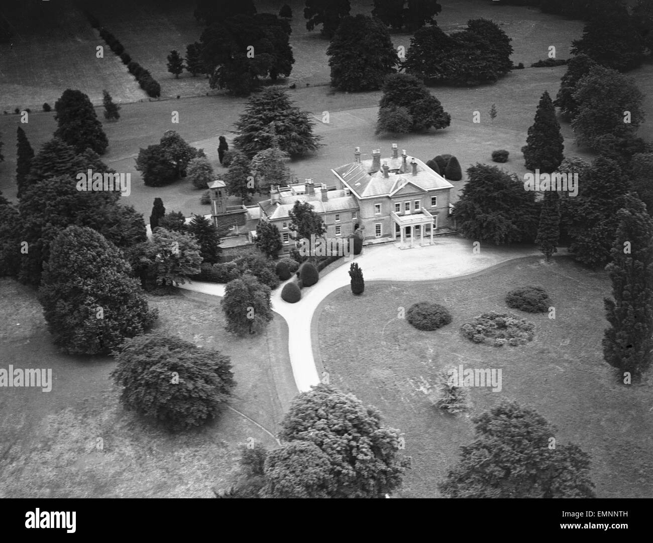 Aerial view of Shotwyck House, belonging to Mrs Paget. Circa 1929 Stock ...