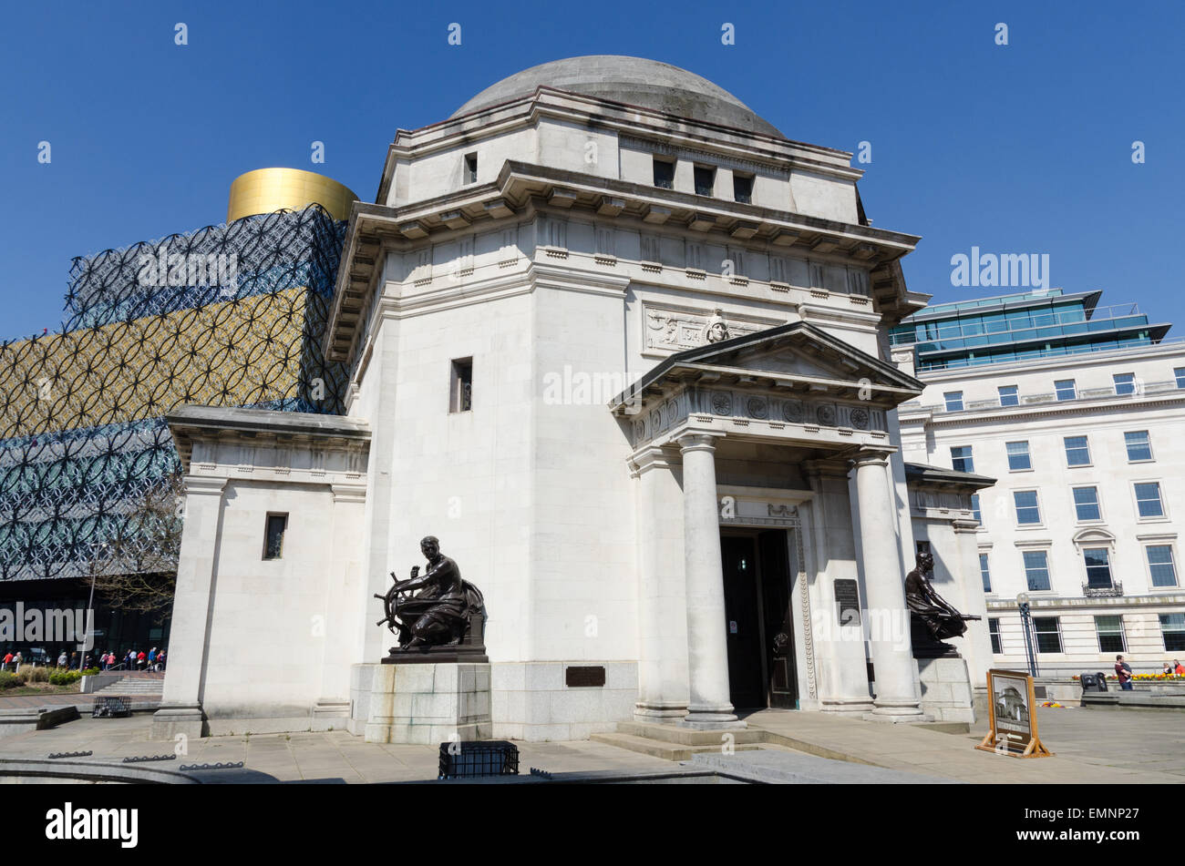 The Hall of Memory and new Library of Birmingham in Centenary Square Stock Photo - Alamy