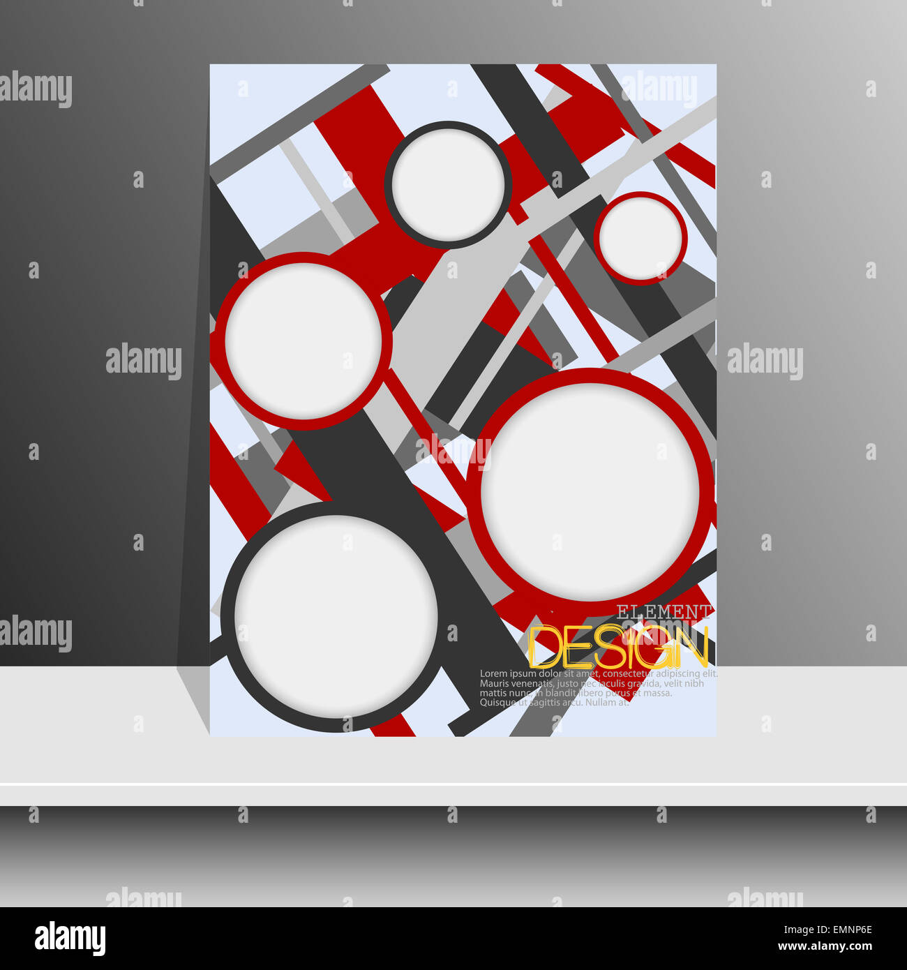 Magazine cover with pieces of colored paper for brochures, flyers ...