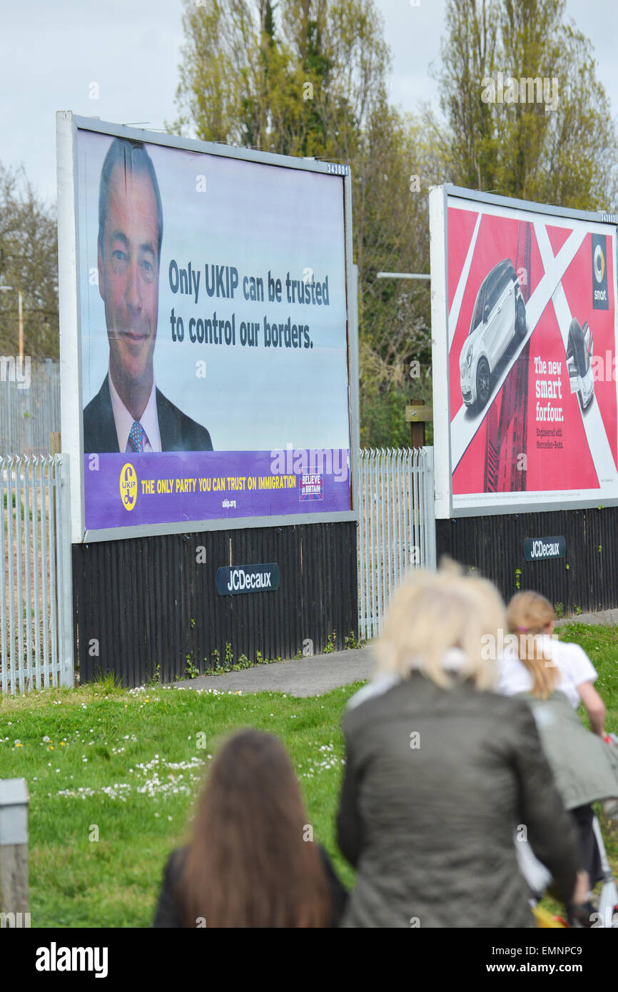 Grays, Essex, UK. 22nd April 2015. Two Conservative and one UKIP ...