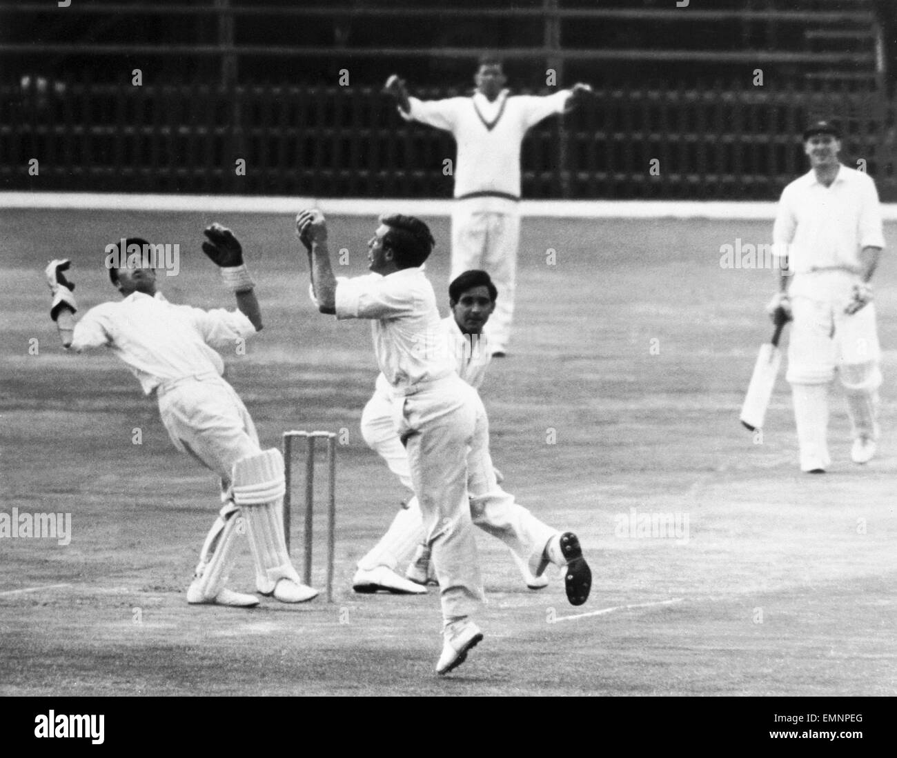 MCC Tour of South Africa 1964. Match against Transvaal. Murray leans ...