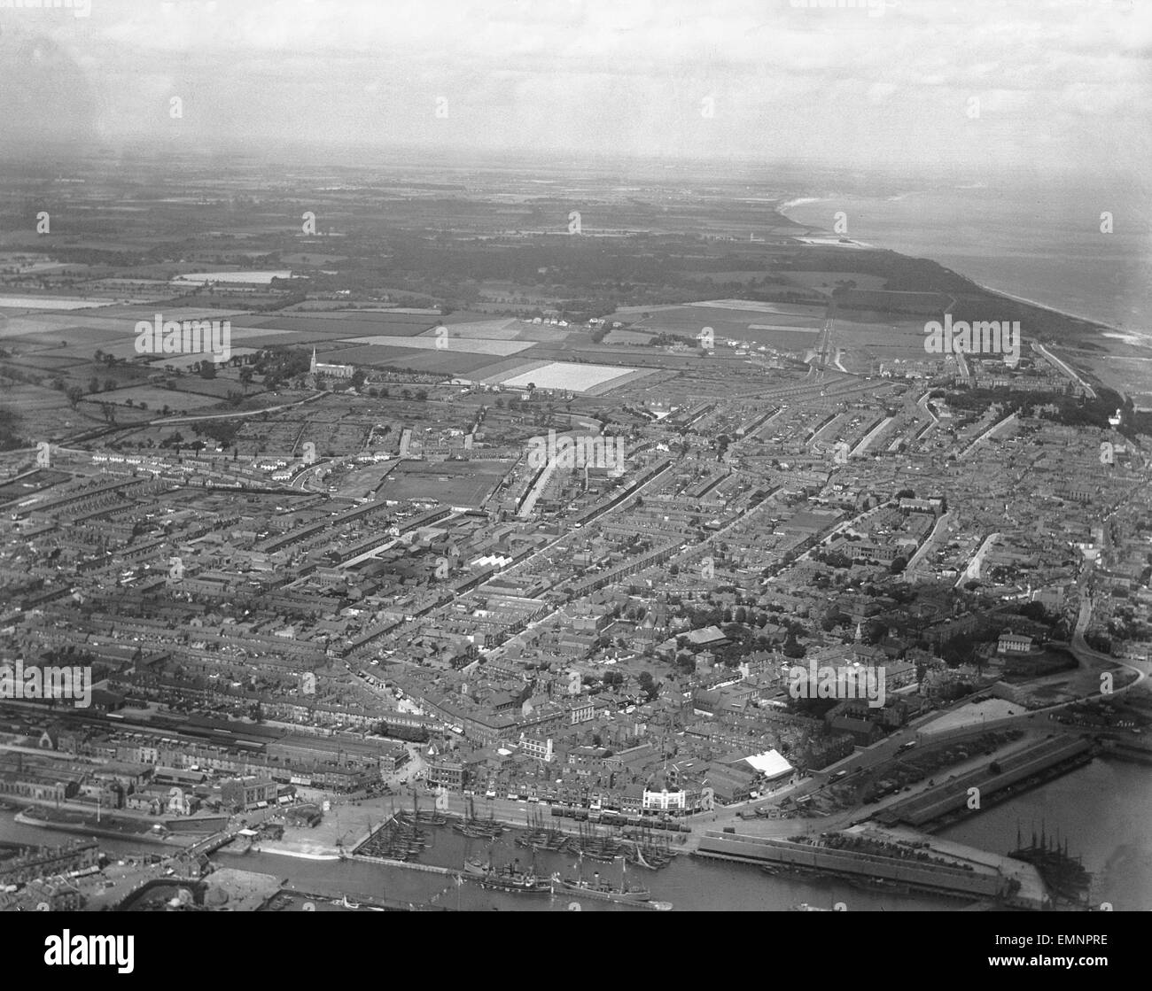 Aerial view of Lowestoft. Circa 1926 Stock Photo - Alamy