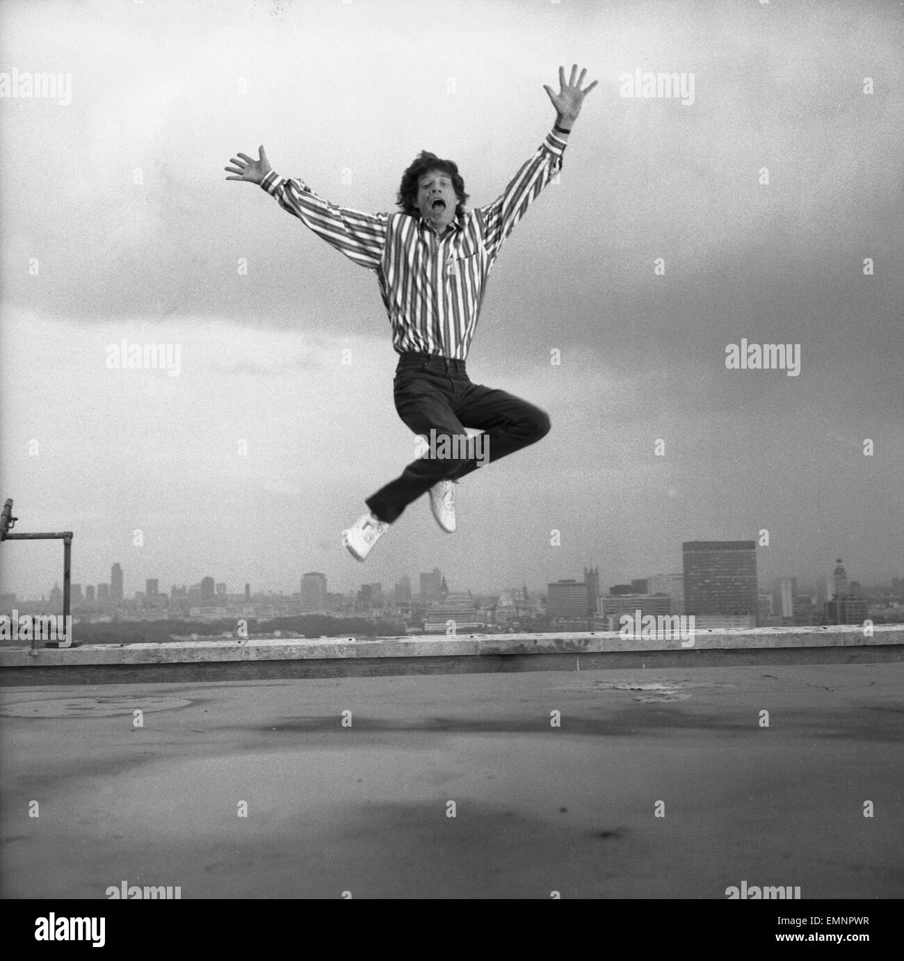 Rolling Stones: Mick Jagger on the roof of the Daily Mirror building in ...