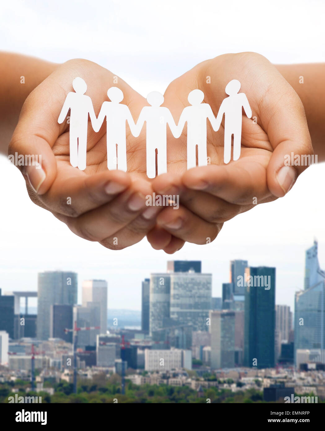 womans hands with paper team Stock Photo - Alamy