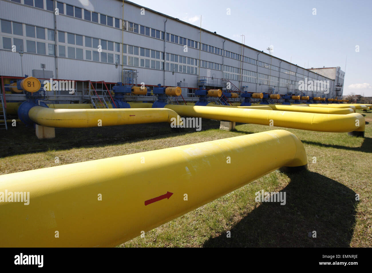 Kiev, Ukraine. 22nd Apr, 2015. Technical installations of the main ...