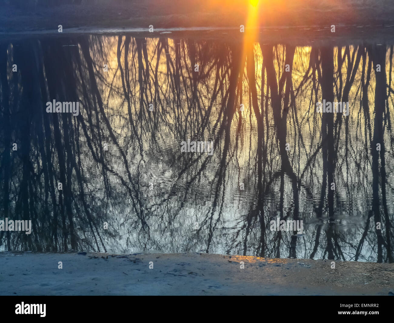 evening scene on river Stock Photo - Alamy
