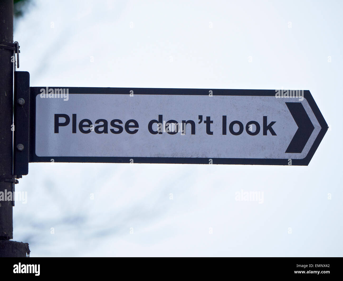 Please don`t look sign in Chester Cheshire UK Stock Photo - Alamy