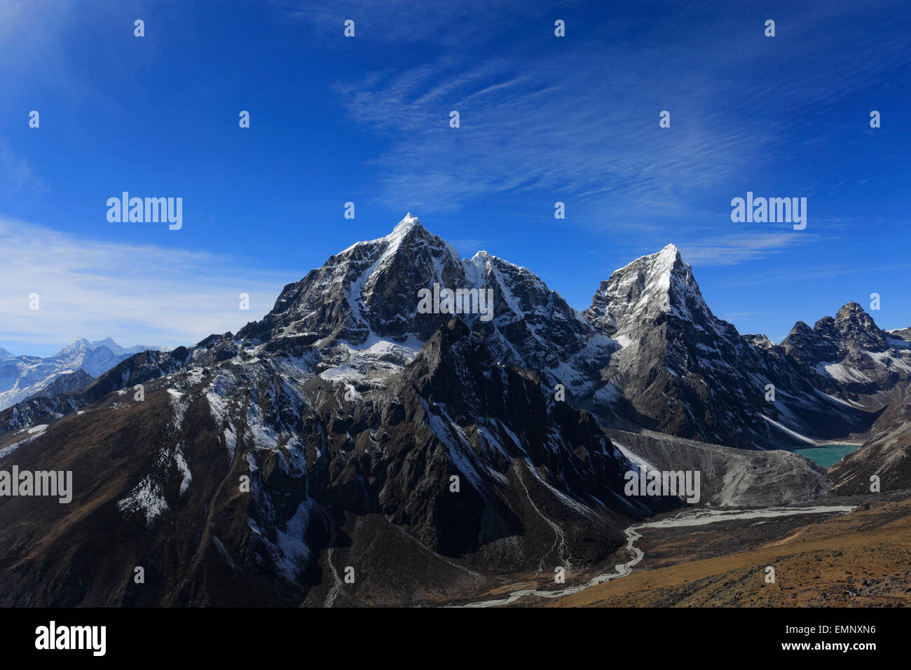 Taboche Peak mountain, Everest base camp trek, Sagarmatha National Park ...