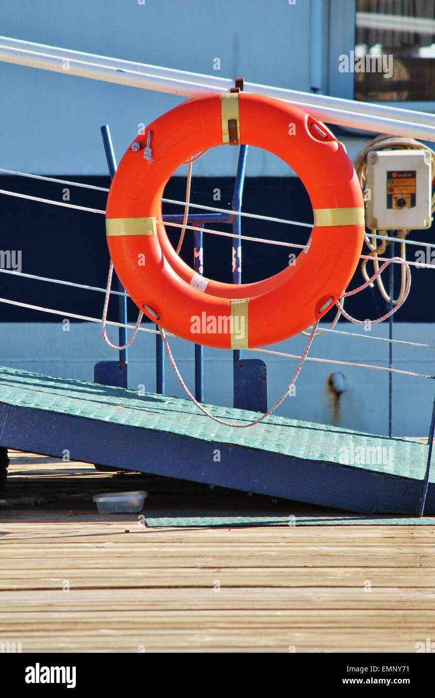 Retro boat life preserver hi-res stock photography and images - Alamy