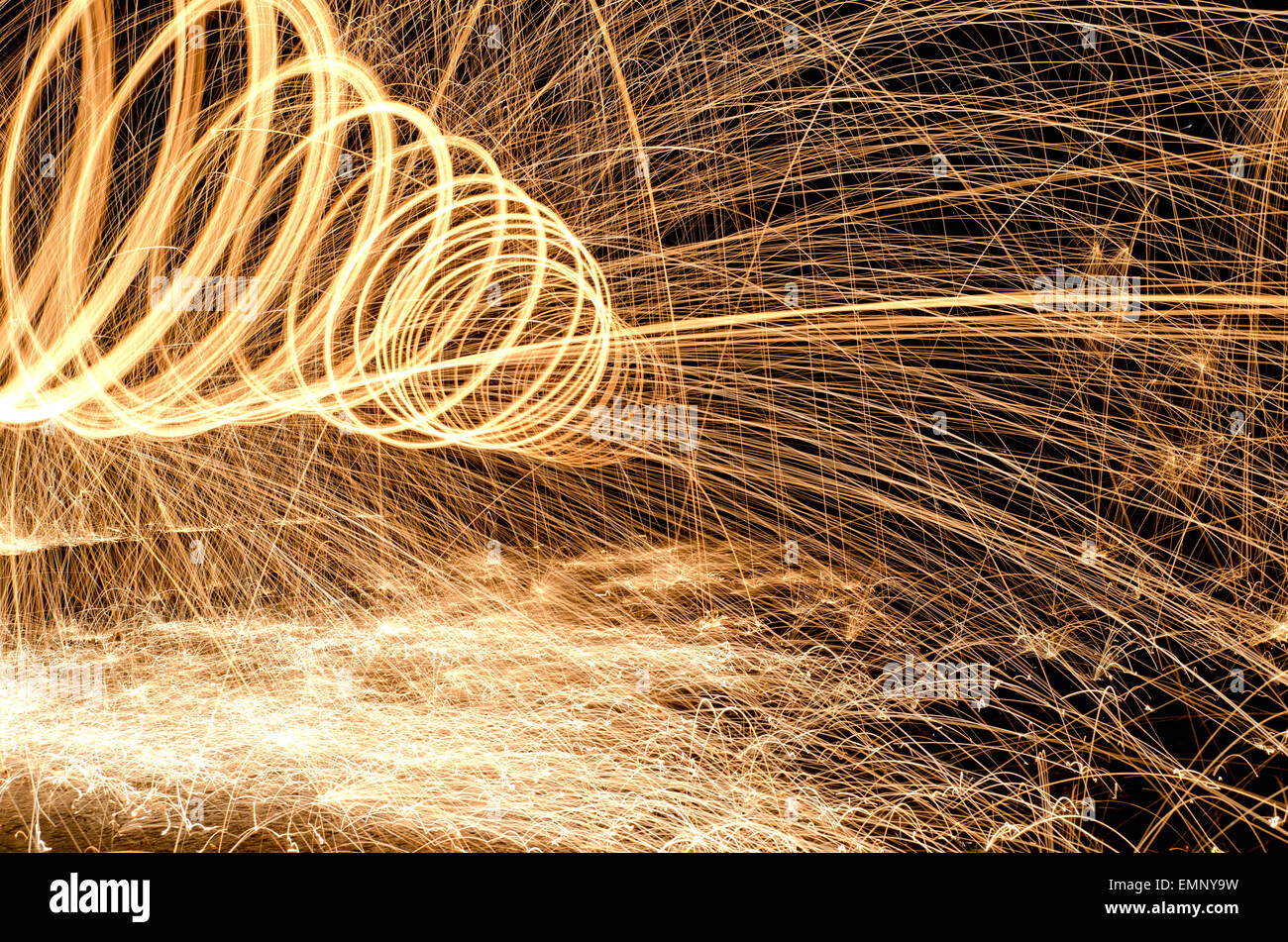 Sparks in train tunnel Stock Photo - Alamy