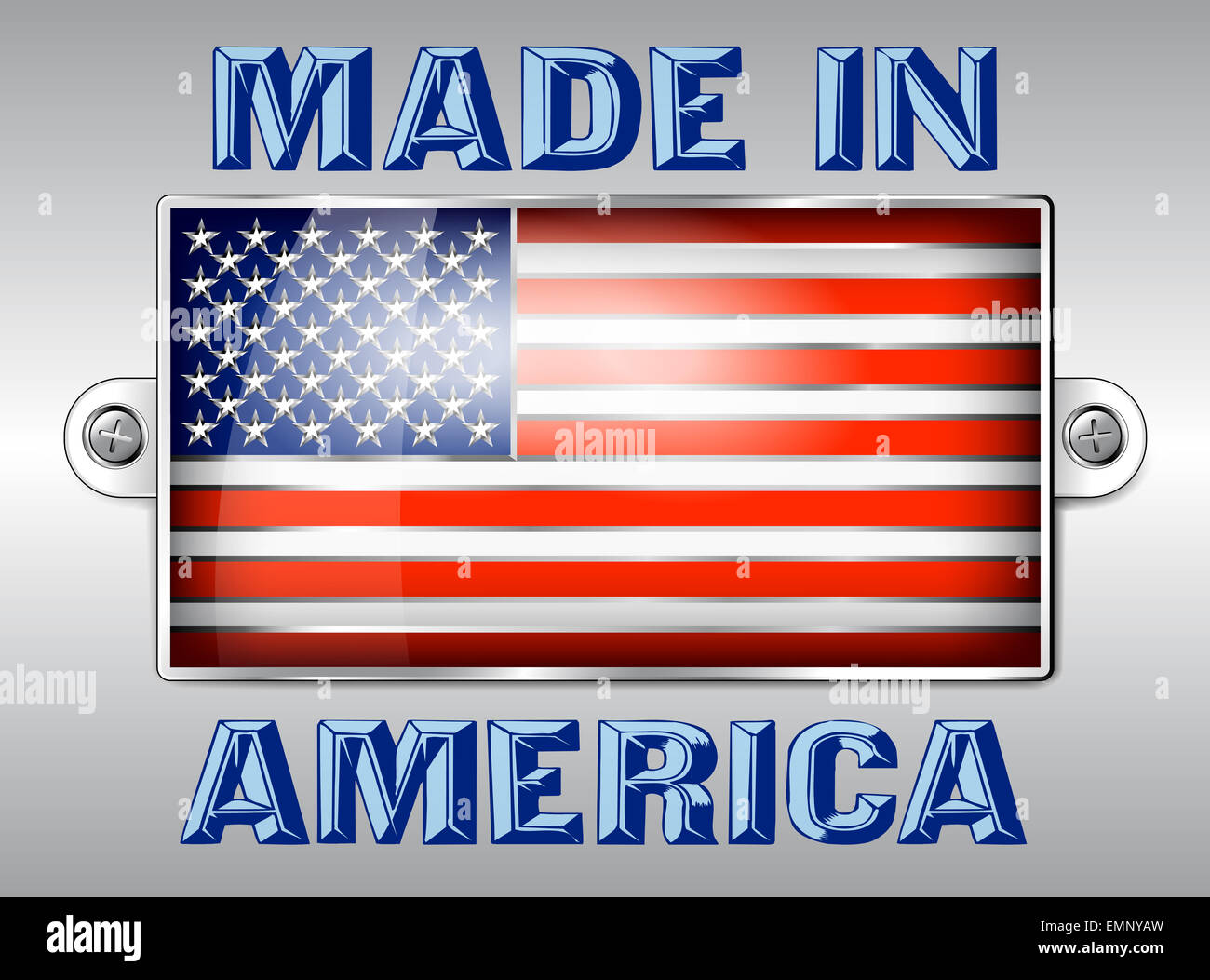 Made in America -- Embossed Enamel Badge American Flag Stock Photo - Alamy