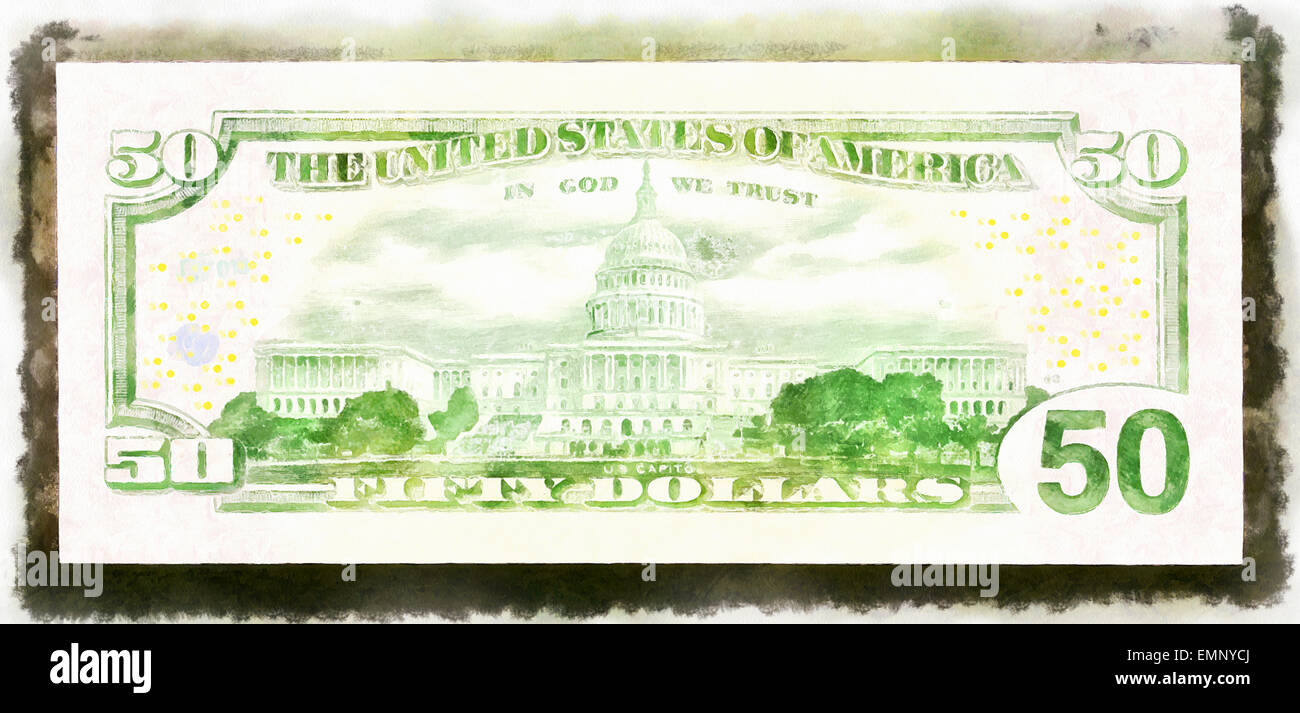 Illustrations Banknote 50 dollar USA,Currency Stock Photo - Alamy