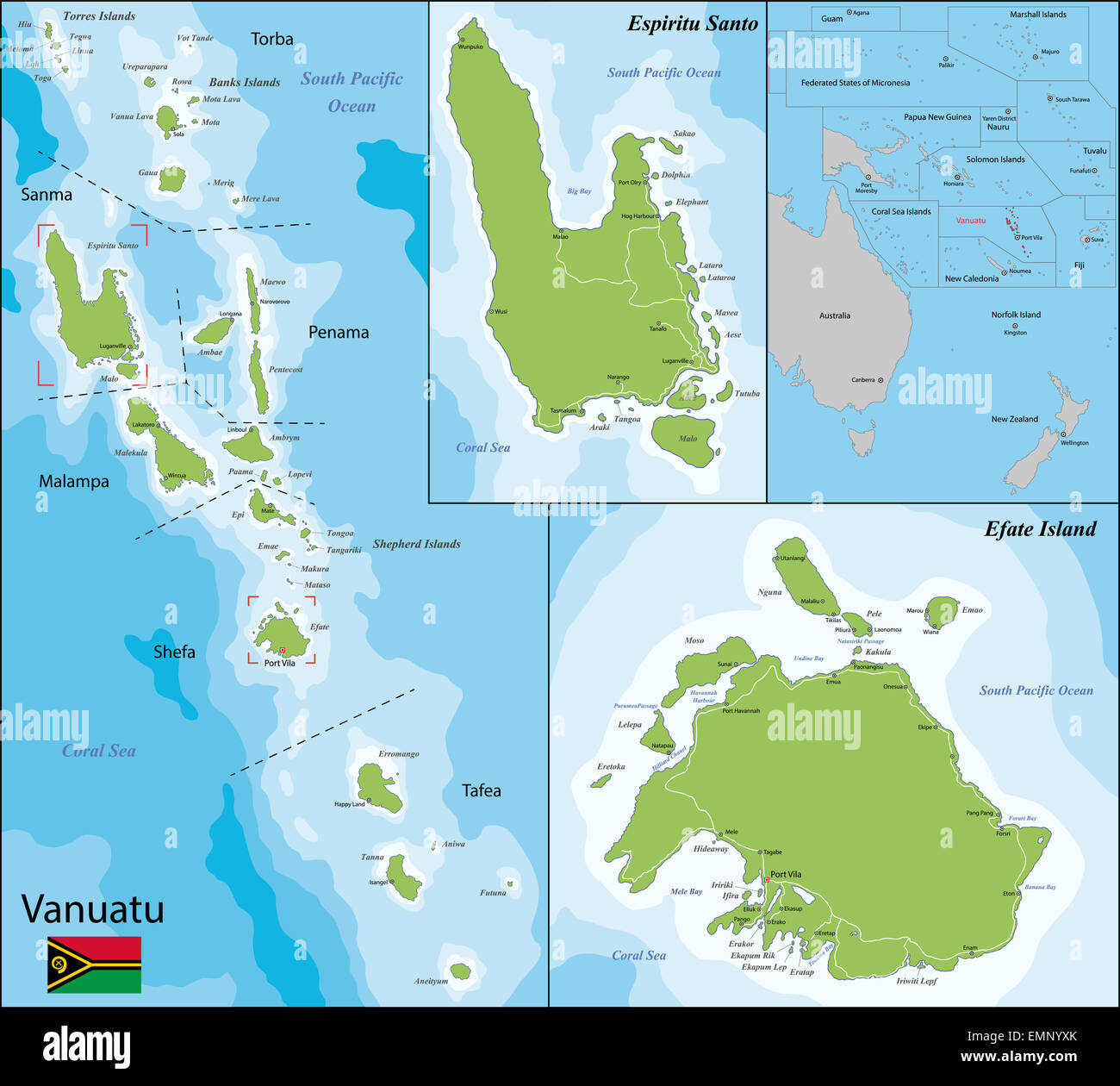 Vanuatu map hi-res stock photography and images - Alamy