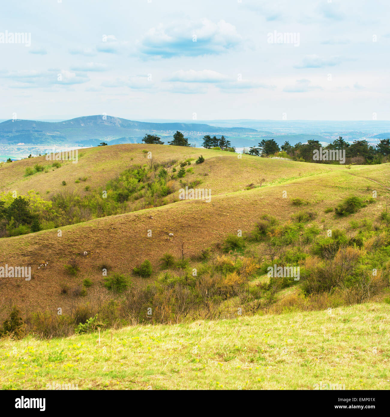 Scenery of rolling hills landscape Stock Photo - Alamy