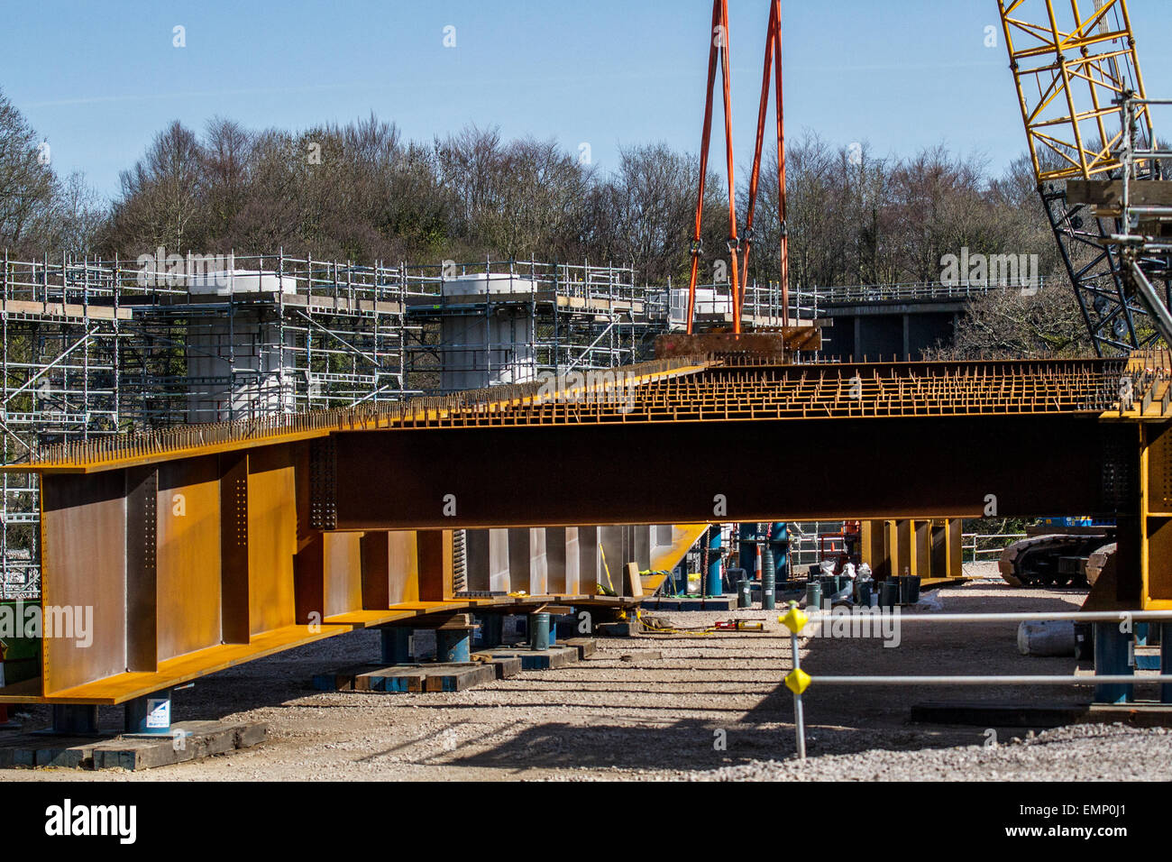 Lancaster, Lancashire, UK, 22th April, 2015. Spans & Stanchions for the ...