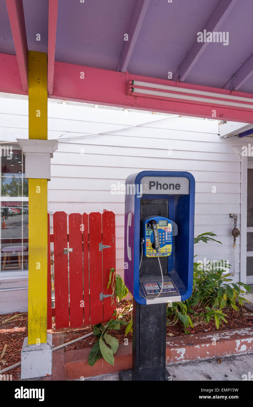 Freeport Bahamas Shopping Marketplace - Phone Booth Stock Photo - Alamy