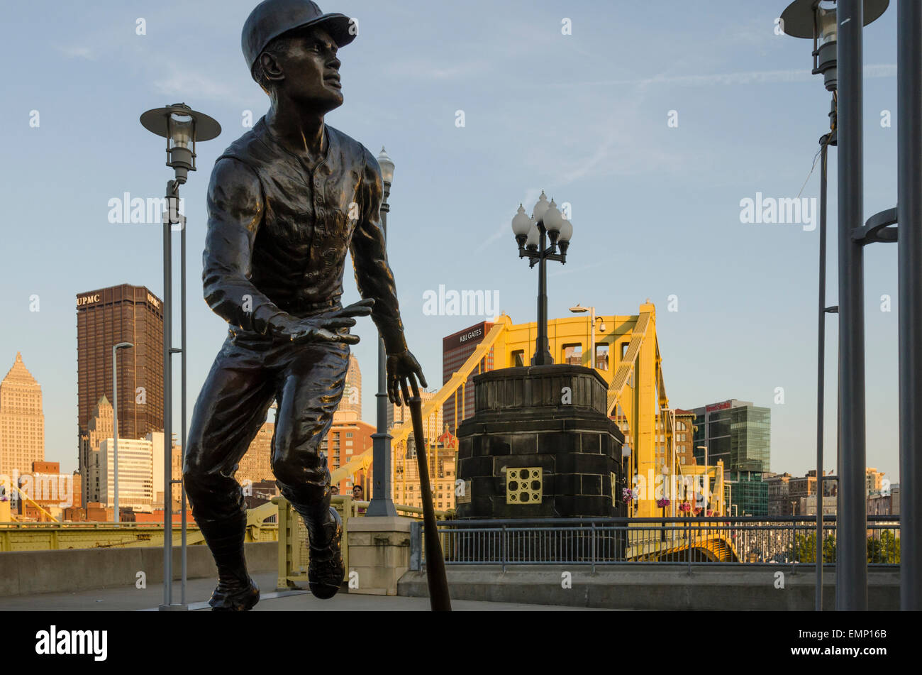 Statue of Roberto Clemente Walker, Pittsburgh Pirates outside of PNC ...